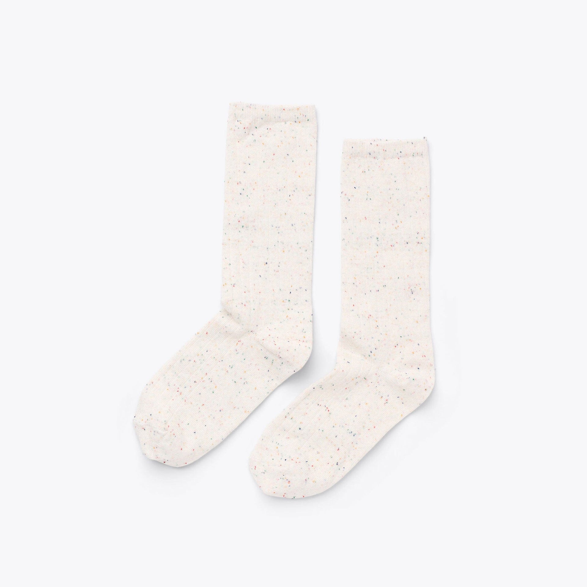 Cotton Crew Sock Ivory Multicolor Marl — Nisolo