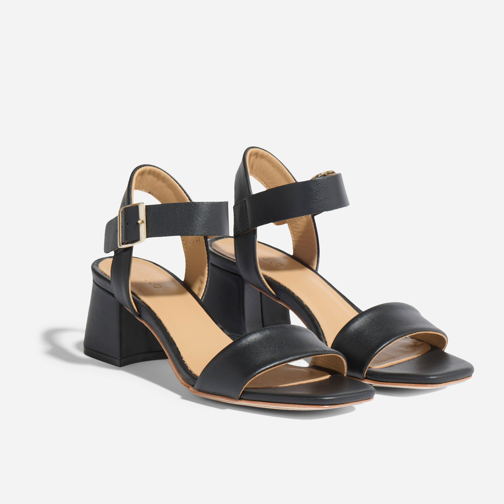 Stella Go-To Block Heel Sandal Black — Nisolo