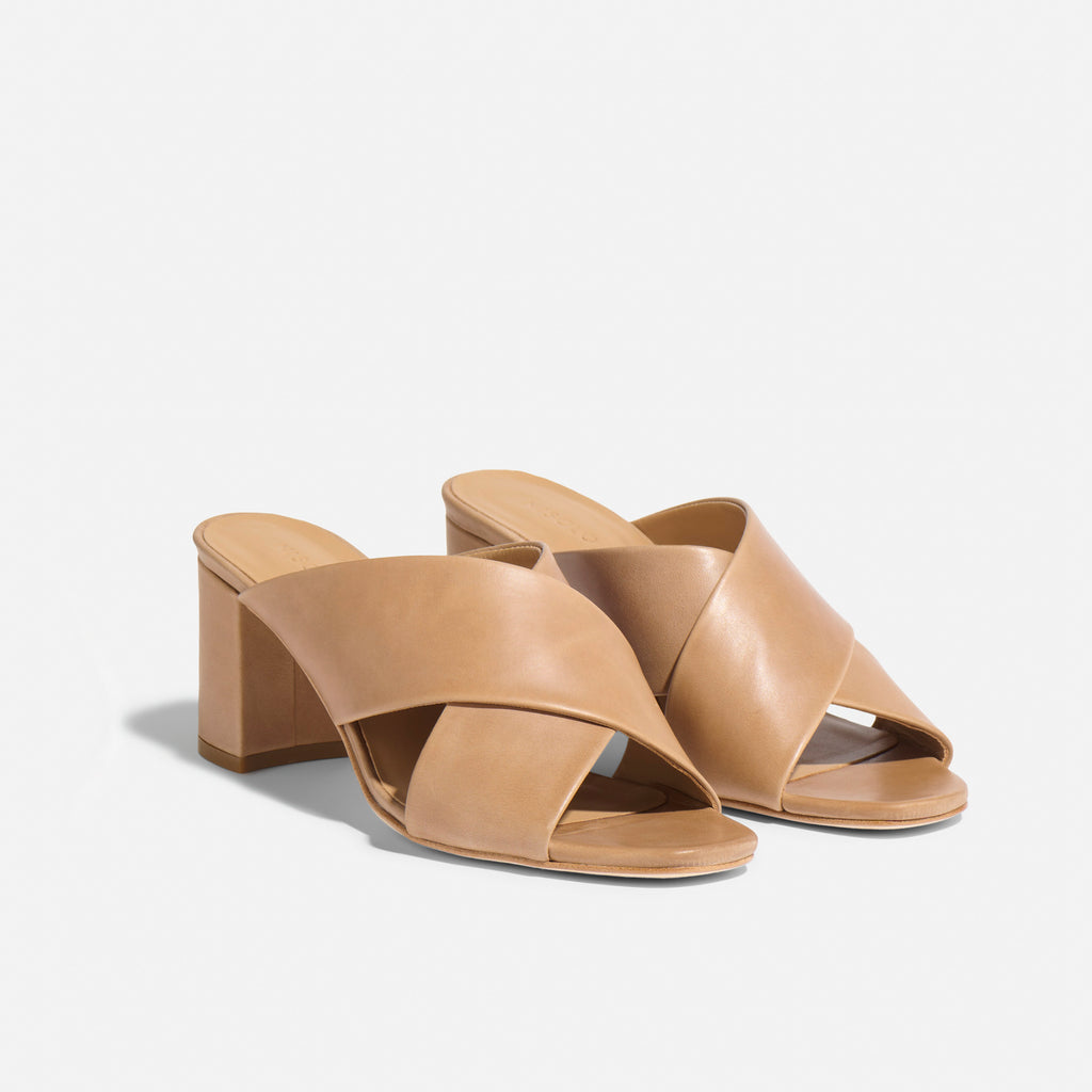 Carina Cross Strap Mule Almond | Nisolo