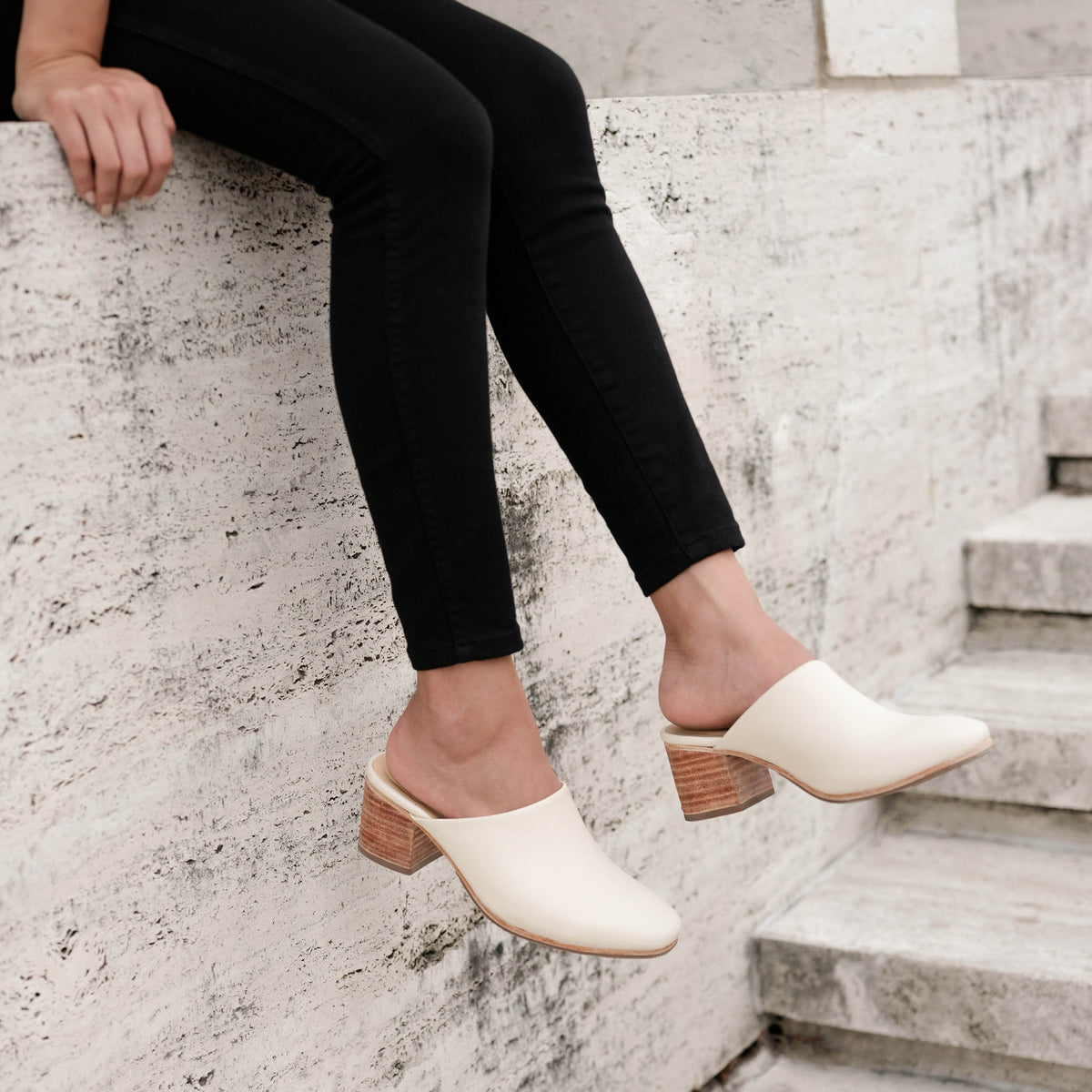 All-Day Heeled Mule Bone — Nisolo