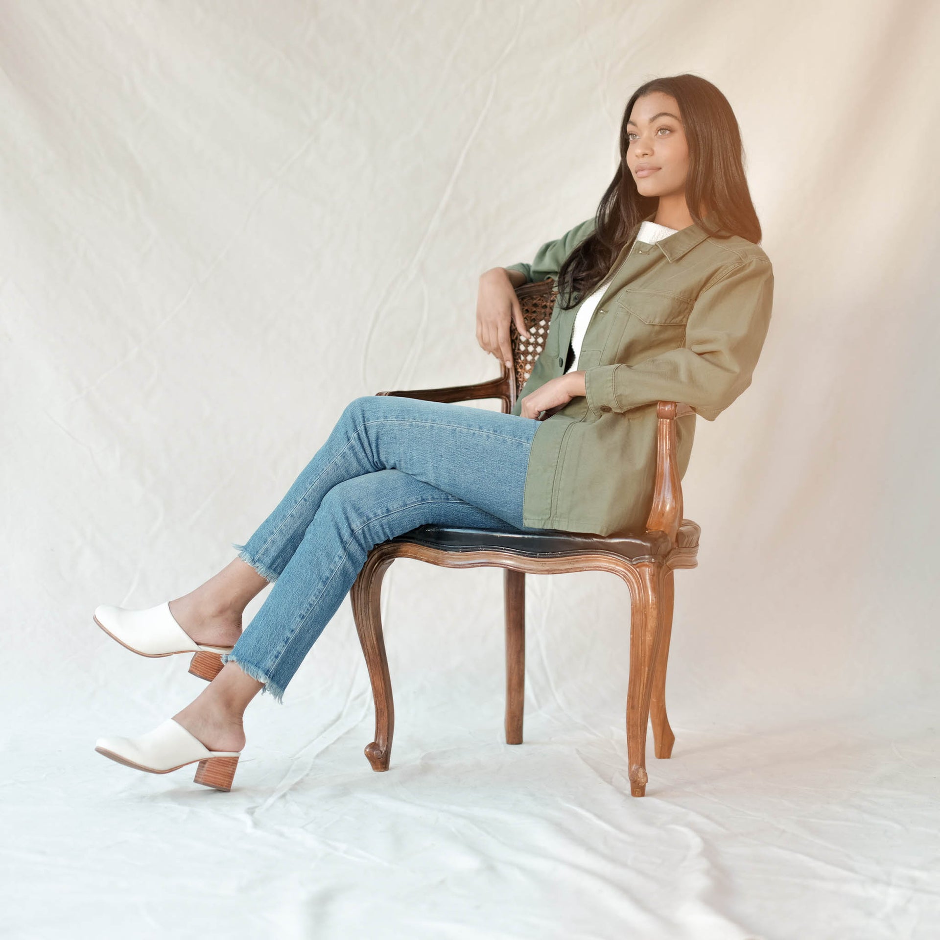 All-Day Heeled Mule Bone — Nisolo